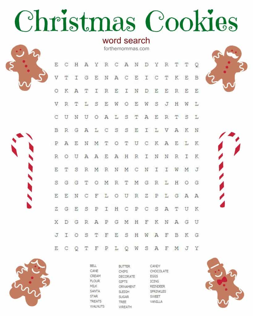 FREE Printable Christmas Cookie Games