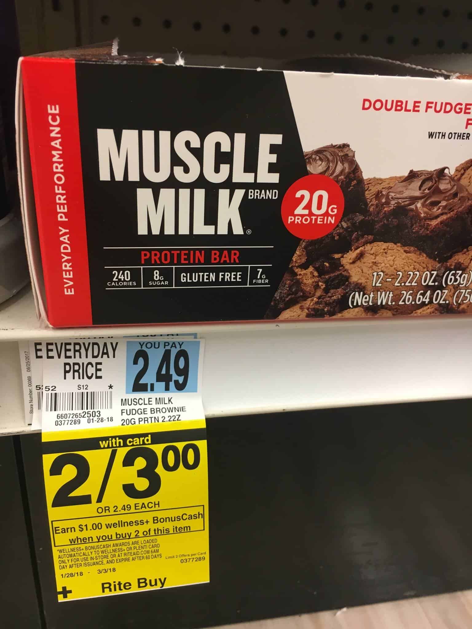 Rite Aid: Free Muscle Milk Bars Thru 2/3
