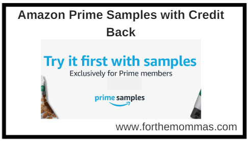 Amazon Prime Samples with Credit Back