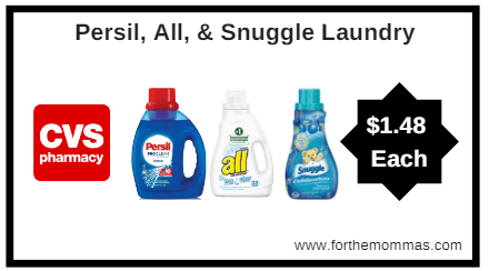 CVS: Persil, All, & Snuggle Laundry Products ONLY $1.48 each starting 3/11