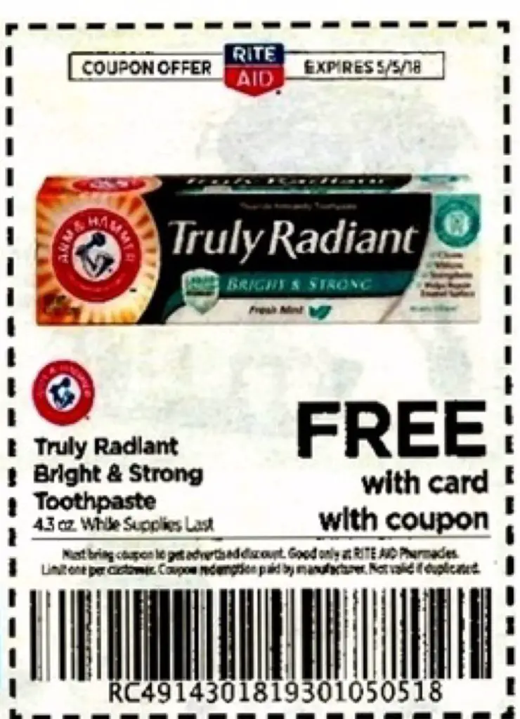Rite Aid: Free Truly Radiant Bright & Strong Toothpaste Starting 4/29