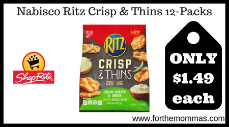 ShopRite: Nabisco Ritz Crisp & Thins 12-Packs ONLY $1.49 Each Starting ...