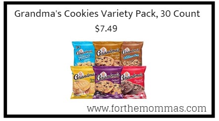 Grandma's Cookies Variety Pack, 30 Count $7.49