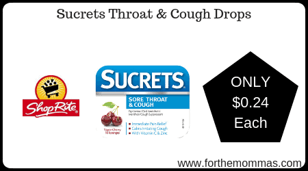 ShopRite: Sucrets Throat & Cough Drops Just $0.24 Each Thru 11/3!