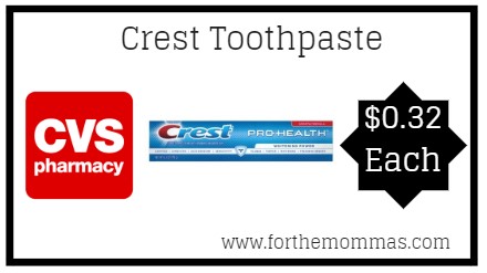CVS: Crest Toothpaste ONLY $0.32 Each Starting 12/2