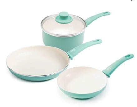GreenLife Ceramic NonStick 4 Piece Cookware Set $19.99 {Reg $60}