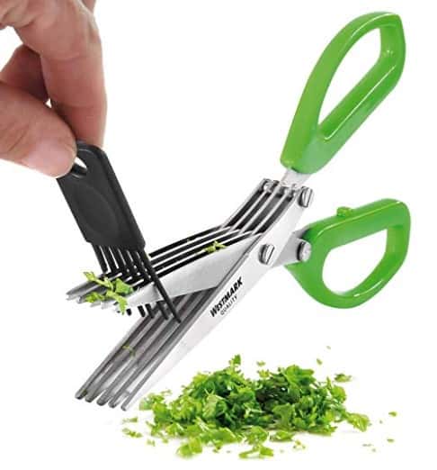 Westmark Germany Stainless Steel 5-Blade Herb Scissors with Cleaning ...