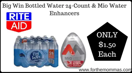 Rite Aid: Big Win Bottled Water 24-Count & Mio Water Enhancers ONLY $1. ...