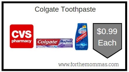 CVS: Colgate Toothpaste ONLY $0.99 Each Starting 6/21