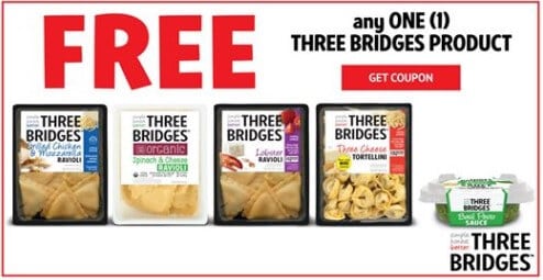 Free Three Bridges Pasta, Sauce or Egg Bites Coupon