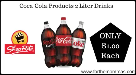 ShopRite: Coca Cola Products 2 Liter Drinks JUST $1.00 Each Thru 4/11!