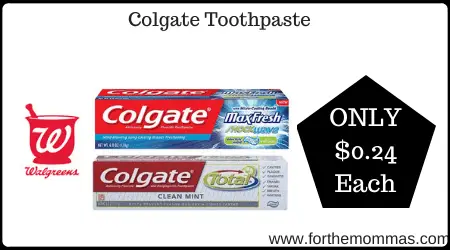 Walgreens: Colgate Toothpaste ONLY $0.24 Each Starting 4/19