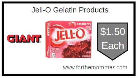 Giant: Jell-O Gelatin Products Just $1.50 Each Starting 6/19!