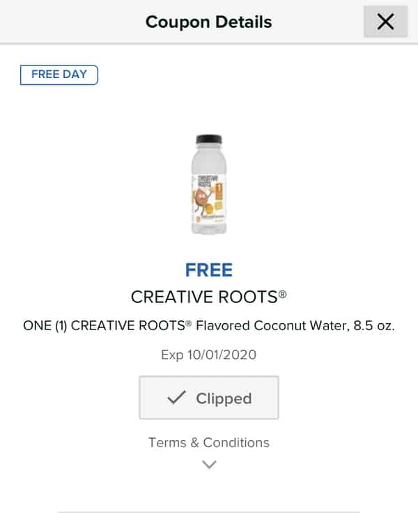 Creative Roots Flavored Coconut Water for Free at Giant
