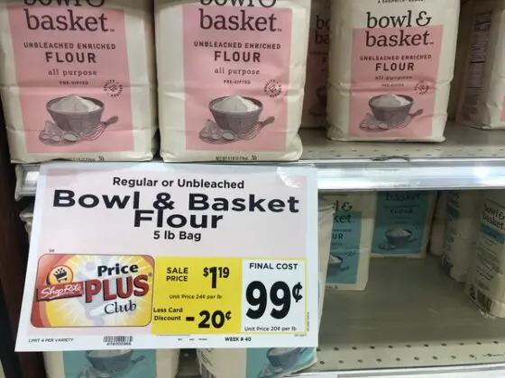 Bowl & Basket Flour & Granulated Sugar at ShopRite for JUST $0.99 Each