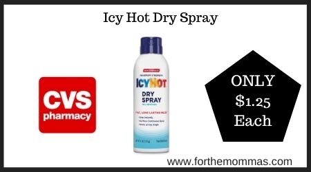 Icy Hot Dry Spray at CVS ONLY $1.25 Each