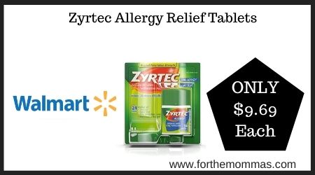Zyrtec Allergy Relief Tablets ONLY $9.69 Each at Walmart