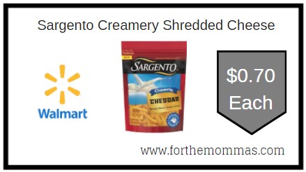Sargento Creamery Shredded Cheese at Walgreens for ONLY $0.70 Each