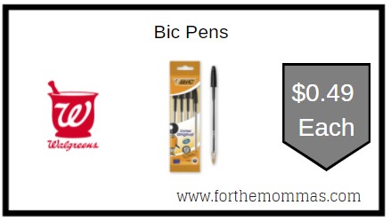Bic Pens at Walgreens for ONLY $0.49 Each