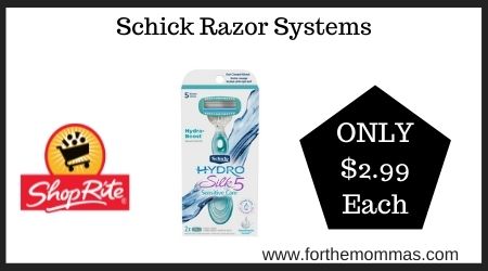 Schick Razor Systems at ShopRite Just $2.99 Each