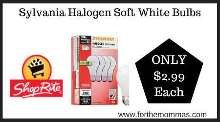 Sylvania Halogen Soft White Bulbs JUST $2.99 Each at ShopRite