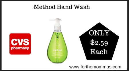 Method Hand Wash ONLY $2.59 Each at CVS
