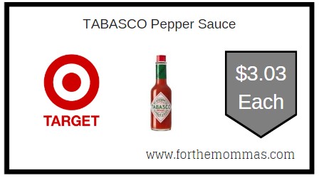 TABASCO Pepper Sauce For $3.03 Each at Target