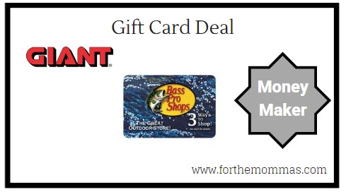 Gift Card Moneymaker Deal at Giant