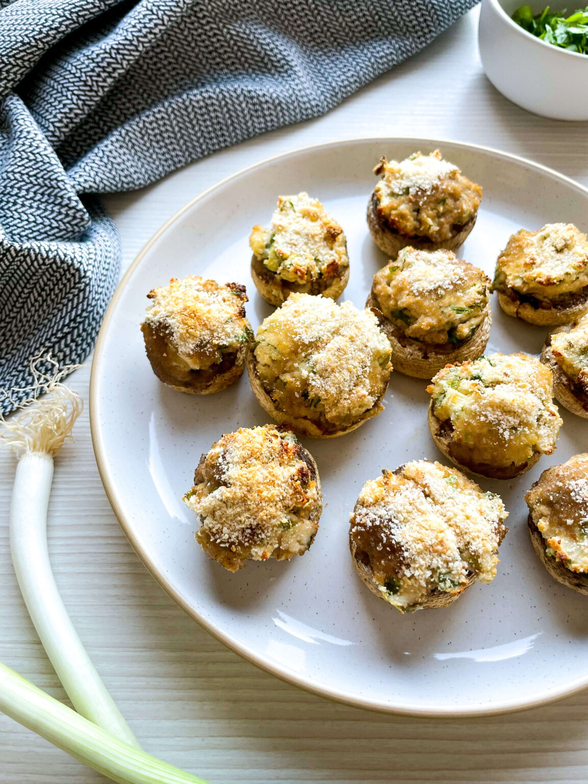 Scrumptiously Easy Herbed Cream Cheese Stuffed Mushrooms