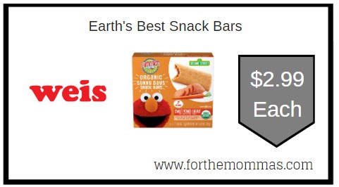 Coupon Deal at Weis on Earth's Best Snack Bars