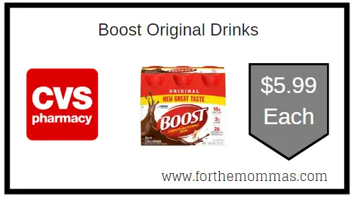 Coupon and Extrabucks Deal at CVS on Boost Original Drinks