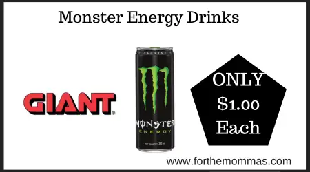 Monster Energy Drinks for just $1.00 Each with Giant Deal