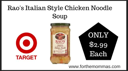 Target Circle Offer on Rao's Italian Style Chicken Noodle Soup