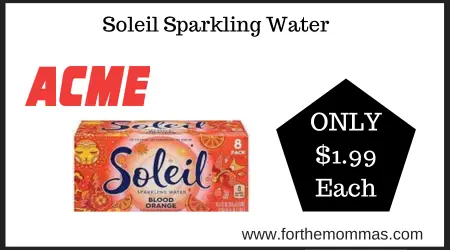 Soleil Sparkling Water Just $1.99 Each at Acme