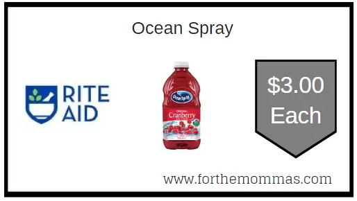 BonusCash Deal at Rite Aid on Ocean Spray
