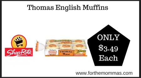 Digital Coupon Offer On Thomas’ English Muffins 12 Packs At ShopRite