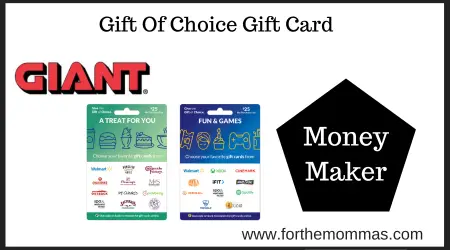 Gift Of Choice Gift Card Moneymaker Deals