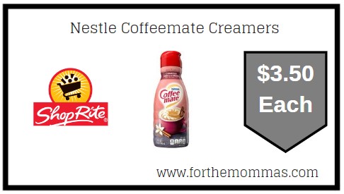 Digital Coupon Deal on Nestle Coffeemate Creamers At ShopRite