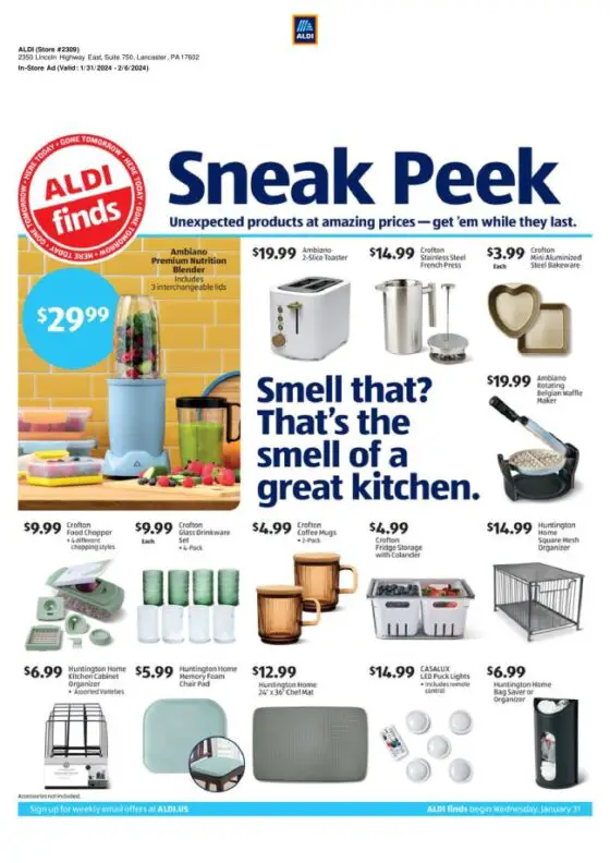 Aldi's Weekly Ad Preview (1/31/24 - 2/6/24) & Aldis Finds