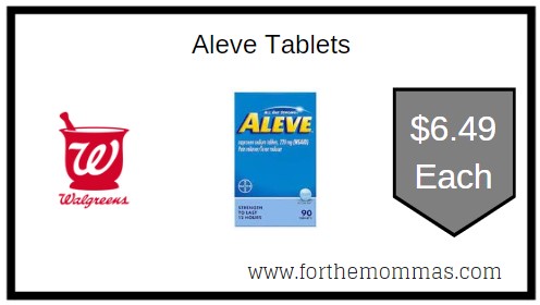 Coupon and Rewards Deal at Walgreens on Aleve Tablets