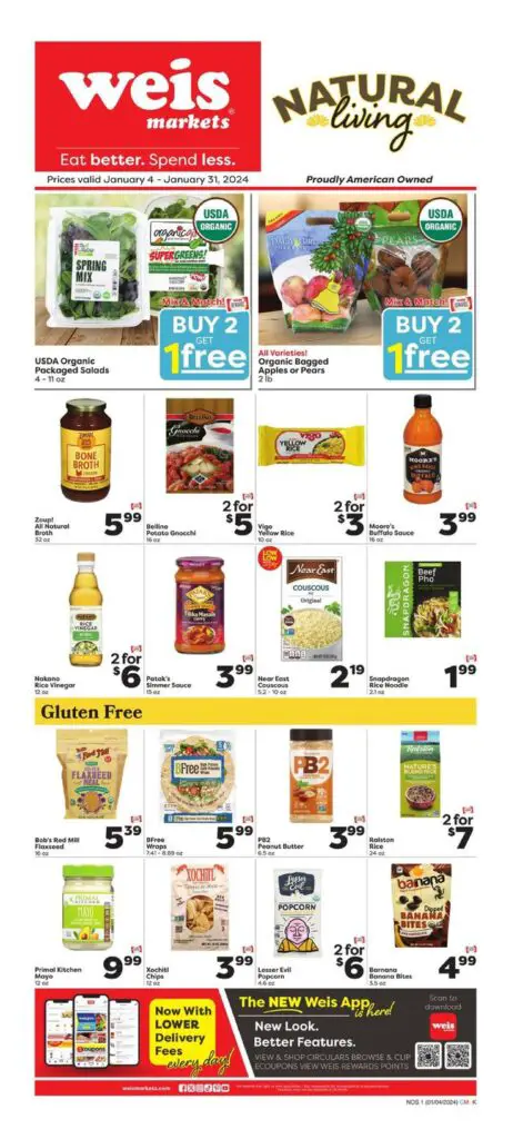 Weis Markets Weekly Flyer (1/25- 1/31) Circular, Natural & Organic & Ad ...