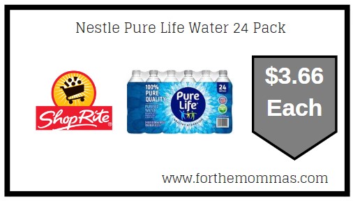 Digital Coupon Deal On Nestle Pure Life Water 24 Pack At ShopRite