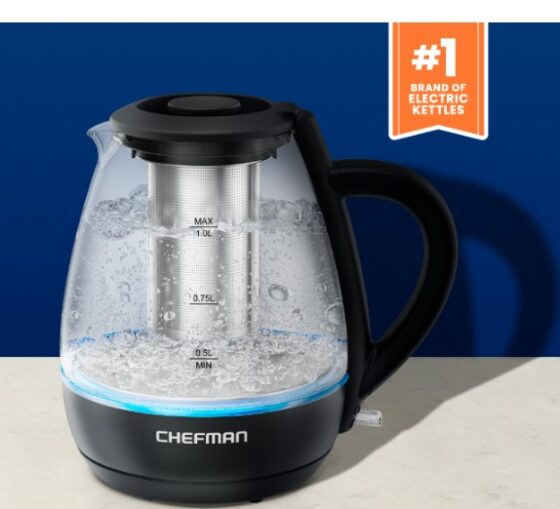 Amazon: Chefman Electric Kettle with Tea Infuser $16.99 (Reg $24)