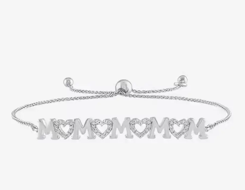 Mom Diamond Sterling Heart Bracelet ONLY $22 (Reg $125)