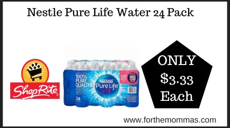 Digital Coupon Offer On Nestle Pure Life Water 24 Pack At ShopRite