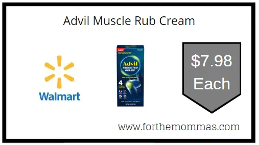 Coupon Deal at Walmart on Advil Muscle Rub Cream