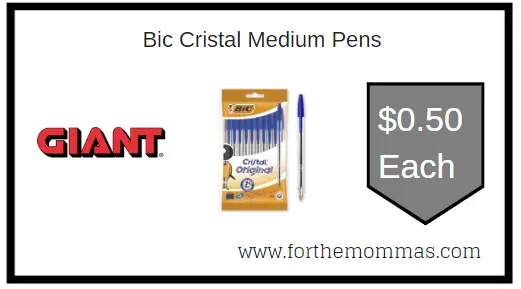 Bic Cristal Pens JUST $0.50 Each at Giant