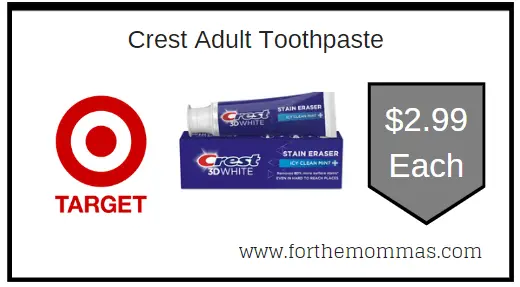 Target Circle Offer on Crest Adult Toothpaste