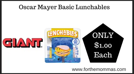 Oscar Mayer Basic Lunchables JUST $1.00 Each at Giant