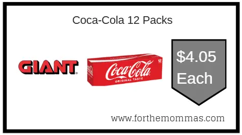 Rebate Deal On Coca-Cola 12 Packs At Giant